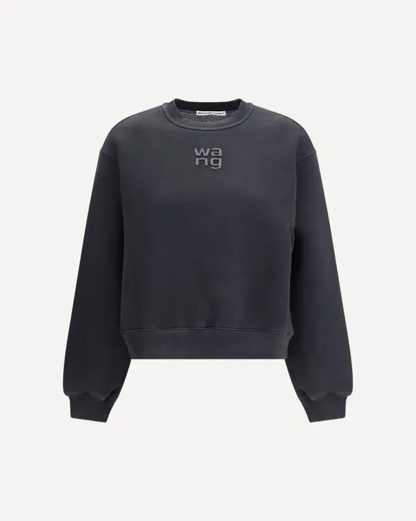 Alexander Wang Crystal Hotfix Logo Sweatshirt