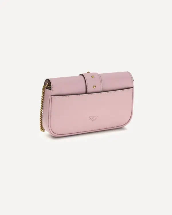 Pinko Love One Leather Shoulder Bag With Embossed Buckle