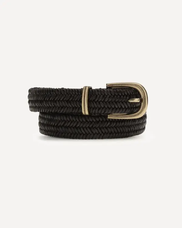 Brunello Cucinelli Braided Stretch Leather Belt
