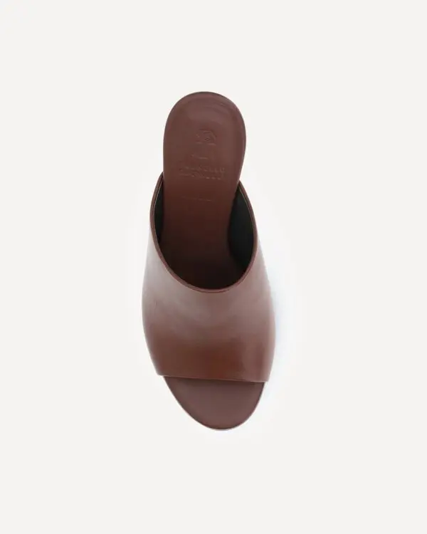 Brunello Cucinelli Open Toe Heeled Mules With Monile Detailing