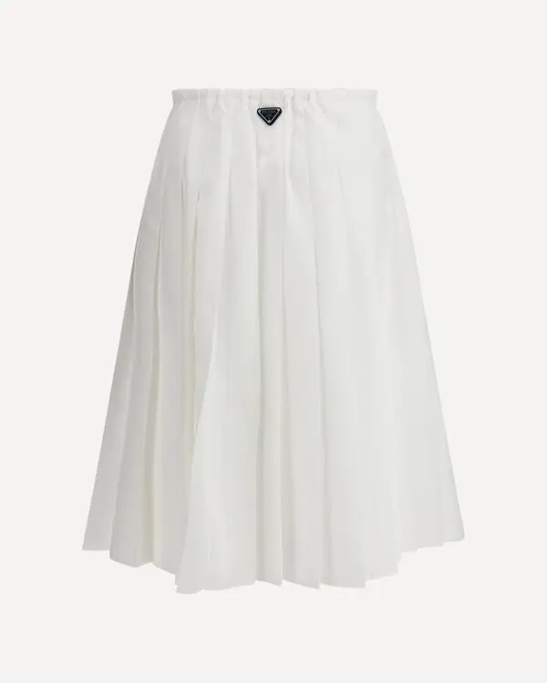 Prada Pleated Jersey Skirt - White