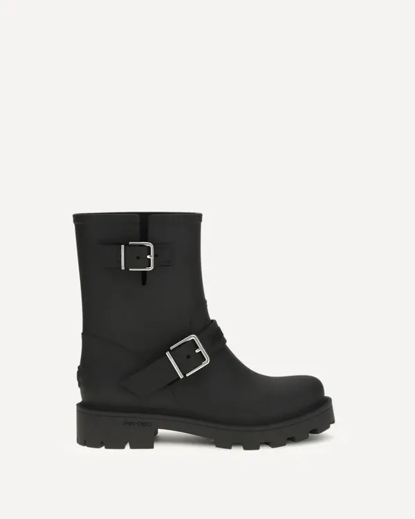JIMMY CHOO Buckled Tpu Rain Boots - Black