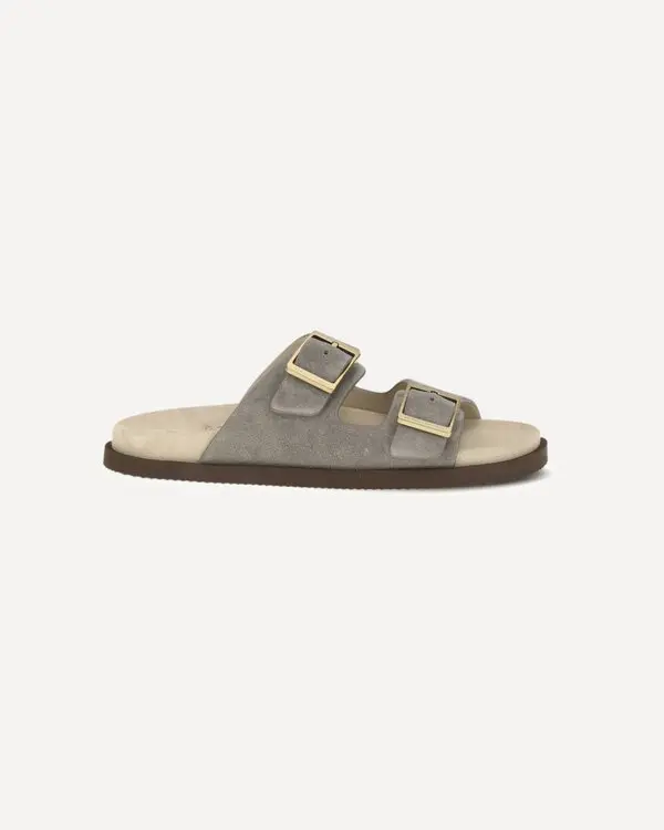 Brunello Cucinelli Suede Double Strap Sandals