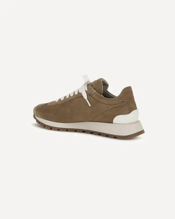 Brunello Cucinelli Suede Lace-up Sneakers With Embellishment