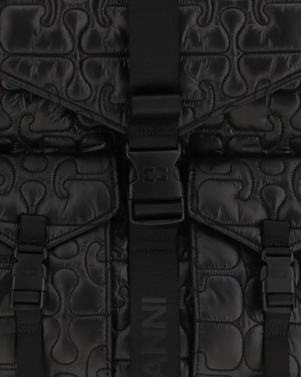 GANNI Quilted Backpack With Top Handle And Adjustable Straps