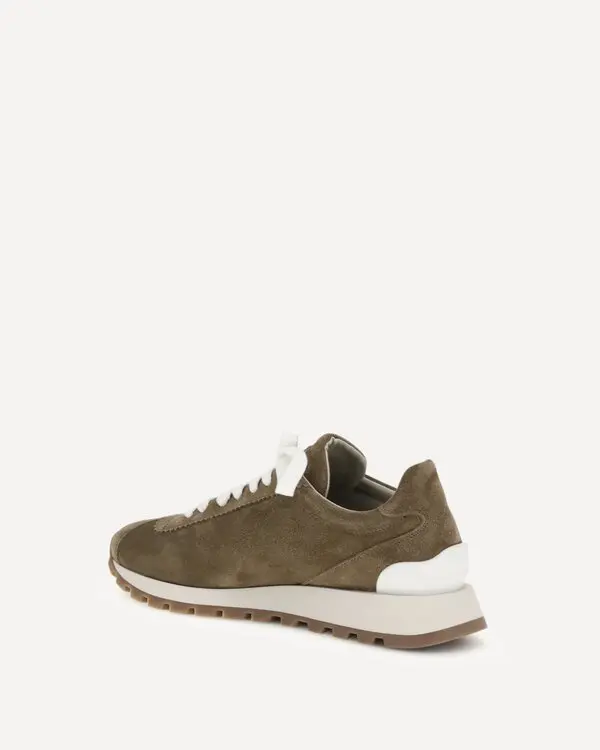 Brunello Cucinelli Suede Lace-up Sneakers With Embellished Detail