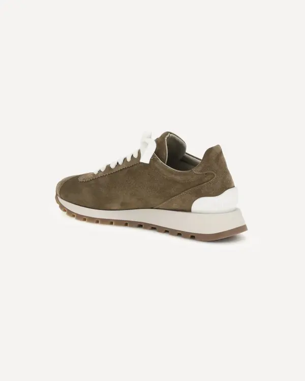 Brunello Cucinelli Suede Lace-up Sneakers With Embellished Detail