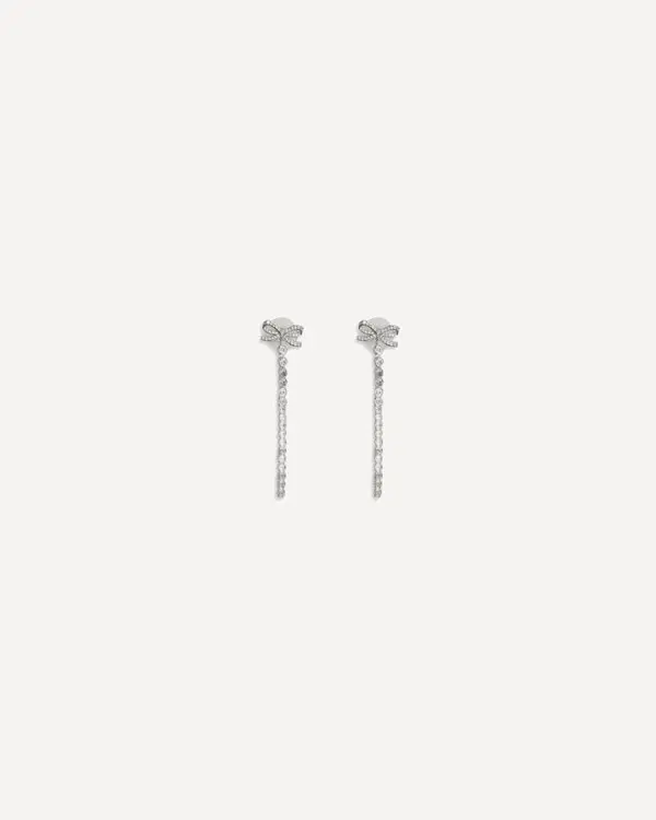 SELF-PORTRAIT Crystal Bow Droplet Earrings
