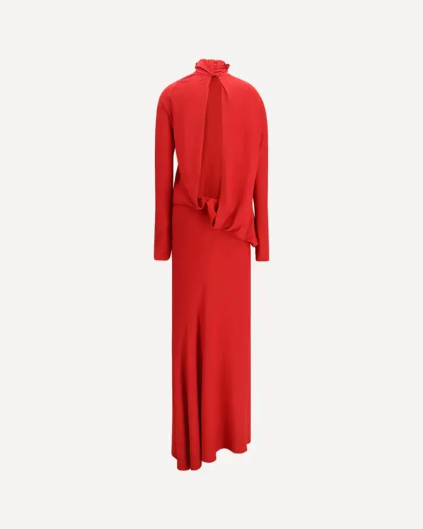 Magda Butrym Long Open-back High-neck Dress - Red