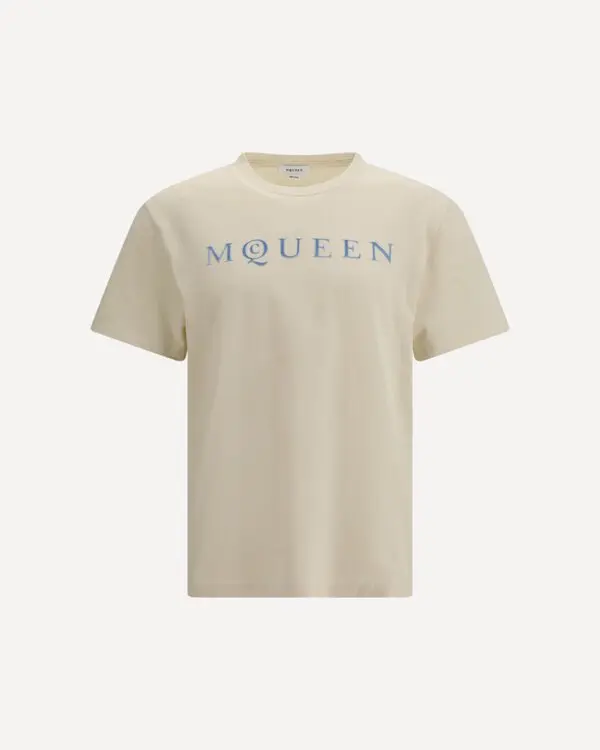 Alexander McQueen Cotton T-shirt With Logo - Cream