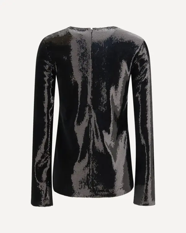 TOTEME Long-sleeved Sequin Top - Black