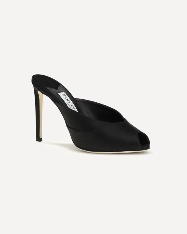 JIMMY CHOO Brigitte Leather Mules - Black