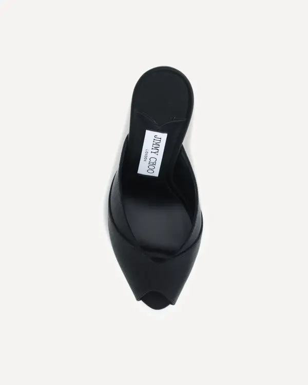 JIMMY CHOO Brigitte Leather Mules - Black