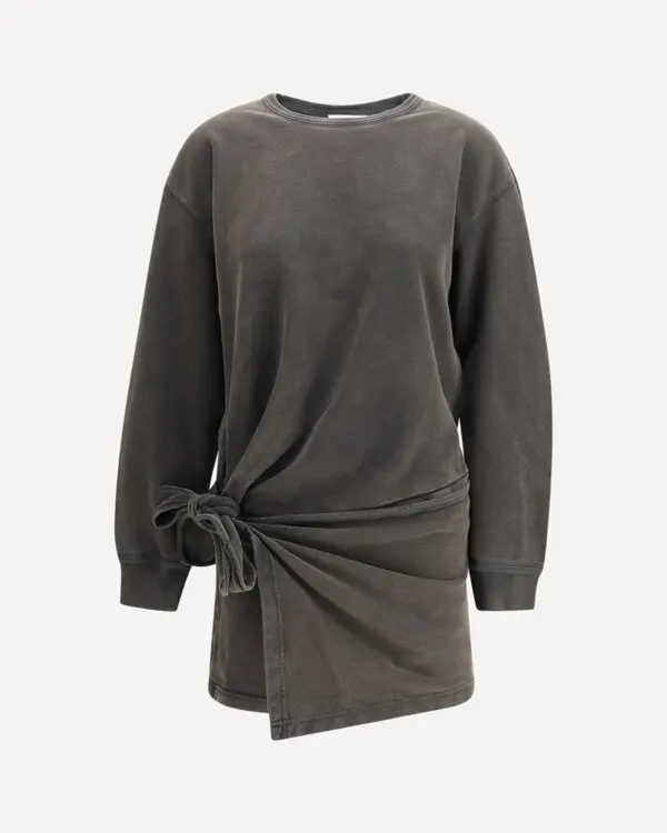 MARANT ETOILE Marant Étoile Zae Fleece Dress With Asymmetric Hem - Grey