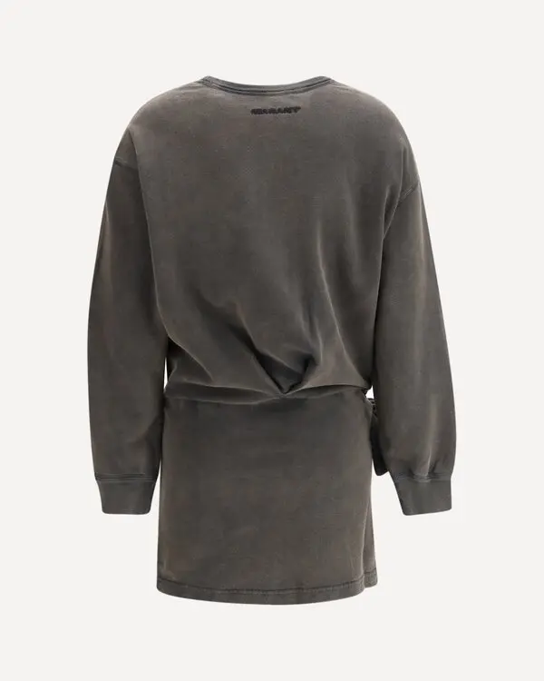 MARANT ETOILE Marant Étoile Zae Fleece Dress With Asymmetric Hem - Grey