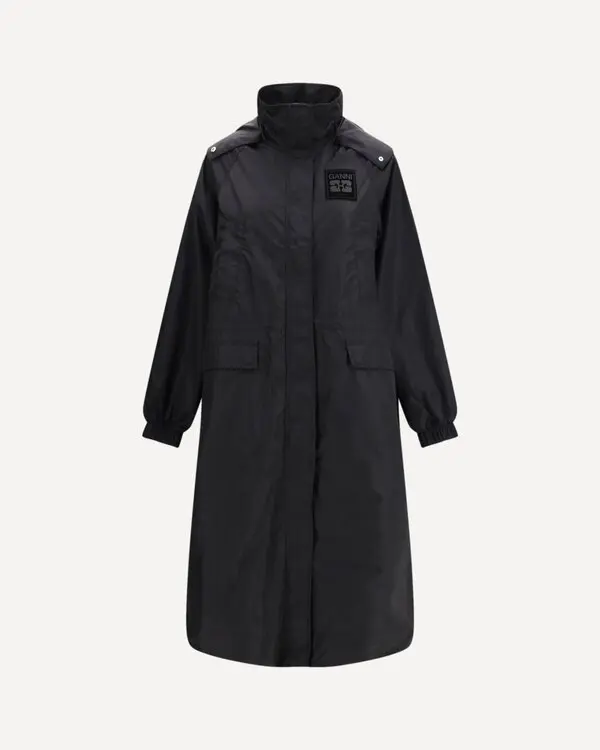 GANNI Long Parka With Banana Graphic