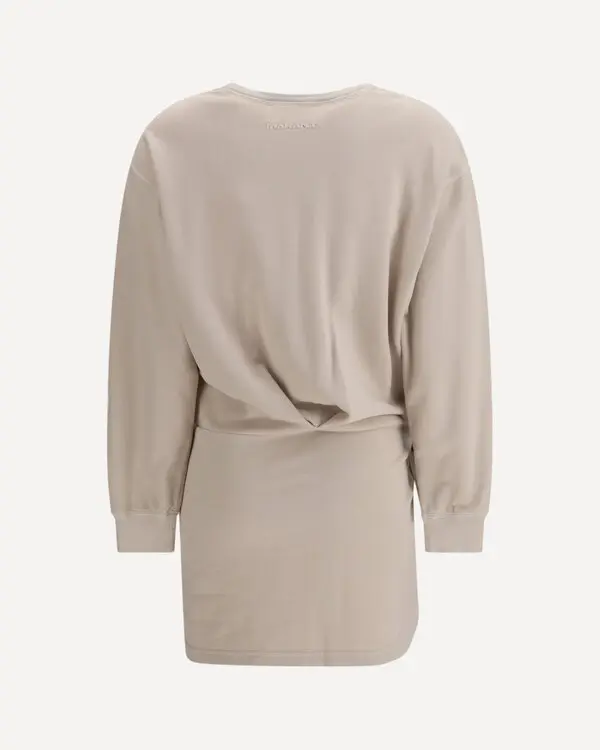 MARANT ETOILE Marant Étoile Zae Fleece Dress With Asymmetric Hem And Tie Detail - Beige