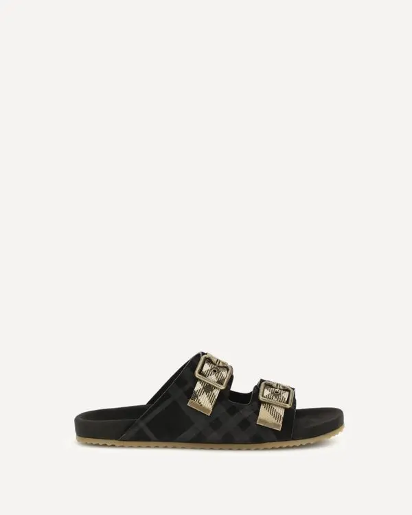Burberry Check Embossed Suede Urchin Sandals - Multicolour