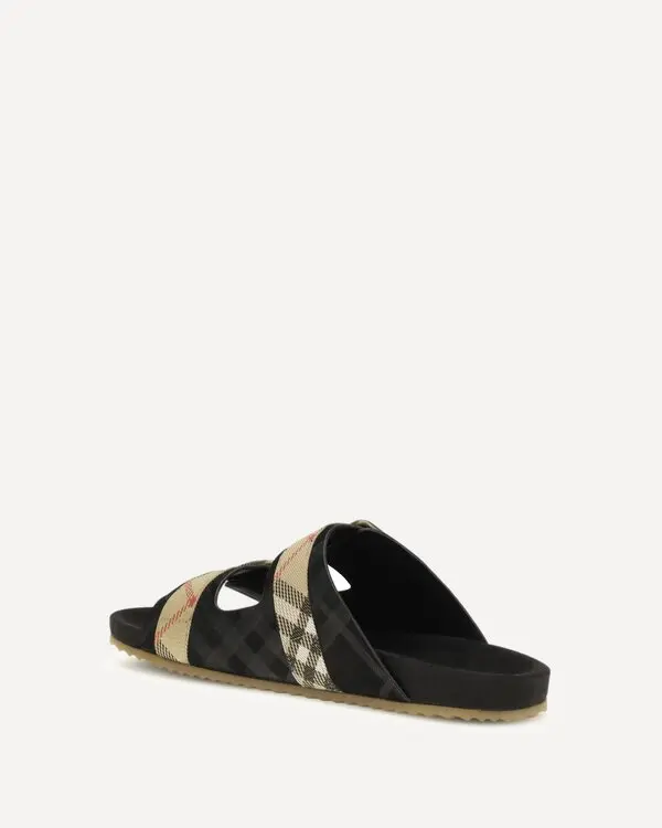 Burberry Check Embossed Suede Urchin Sandals - Multicolour