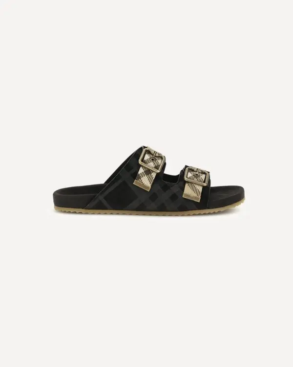 Burberry Check Embossed Suede Urchin Sandals - Multicolour