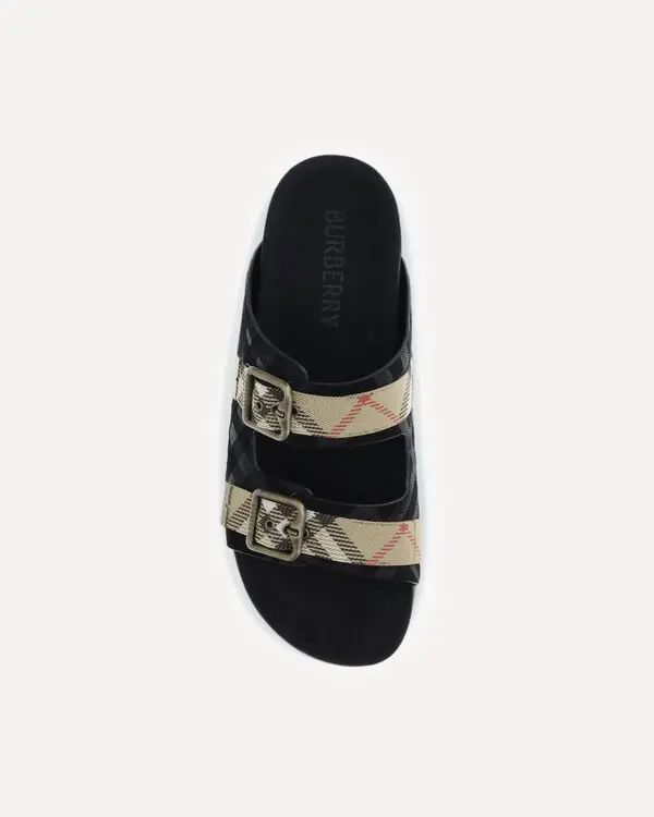 Burberry Check Embossed Suede Urchin Sandals - Multicolour