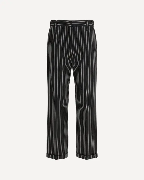 TOM FORD Striped Wool And Cotton Tailored Pants