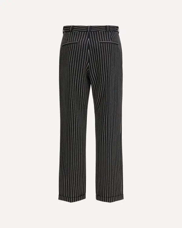 TOM FORD Striped Wool And Cotton Tailored Pants