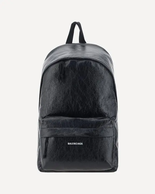 Balenciaga Explorer Leather Backpack - Black