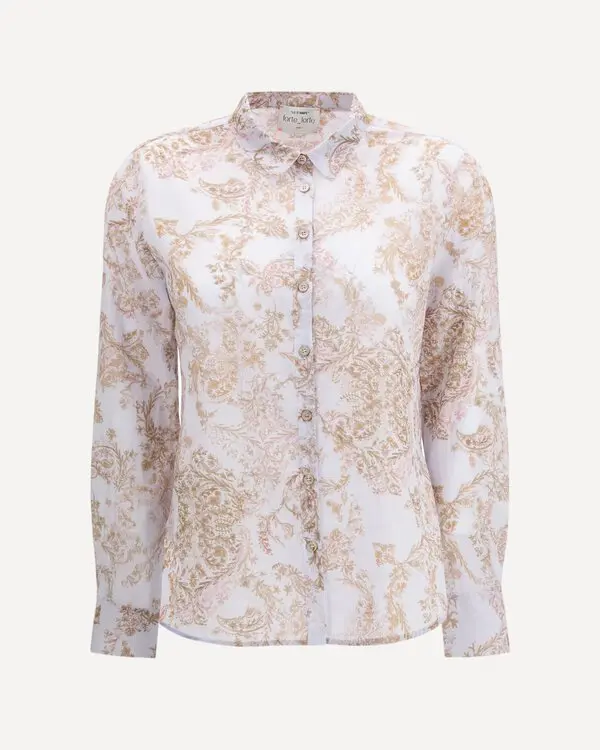 FORTE_FORTE Nontiscordardime" Print Regular-fit Voile Shirt