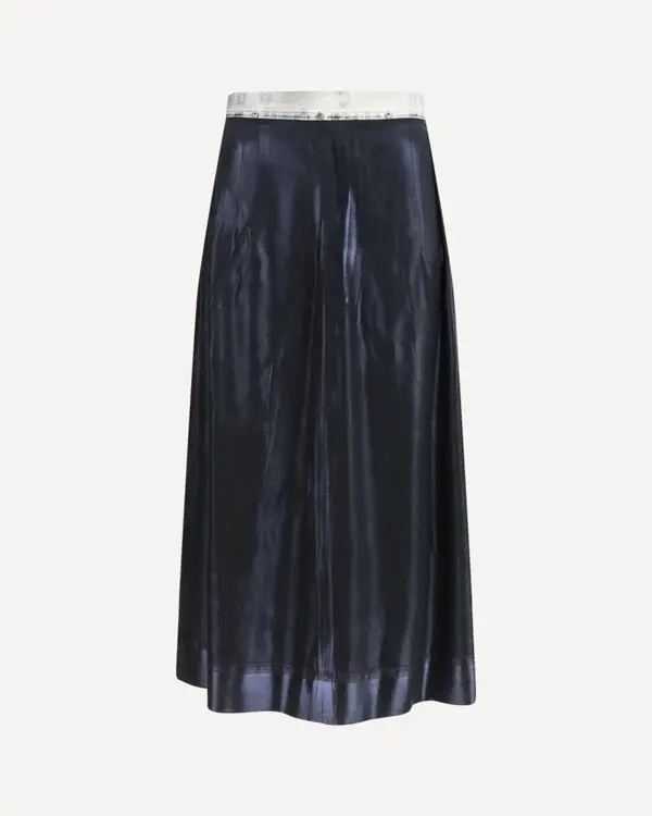 MARGIELA Maison Foil-treated Midi Skirt