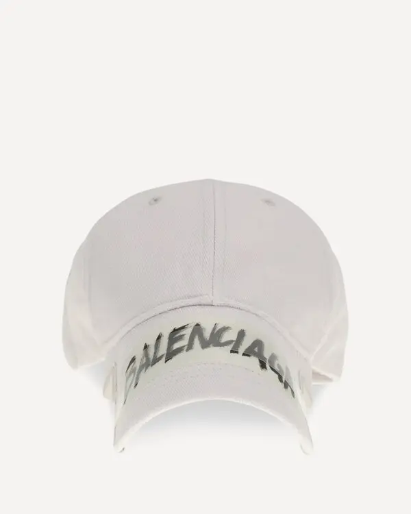 Balenciaga Masking Tape Baseball Cap - White