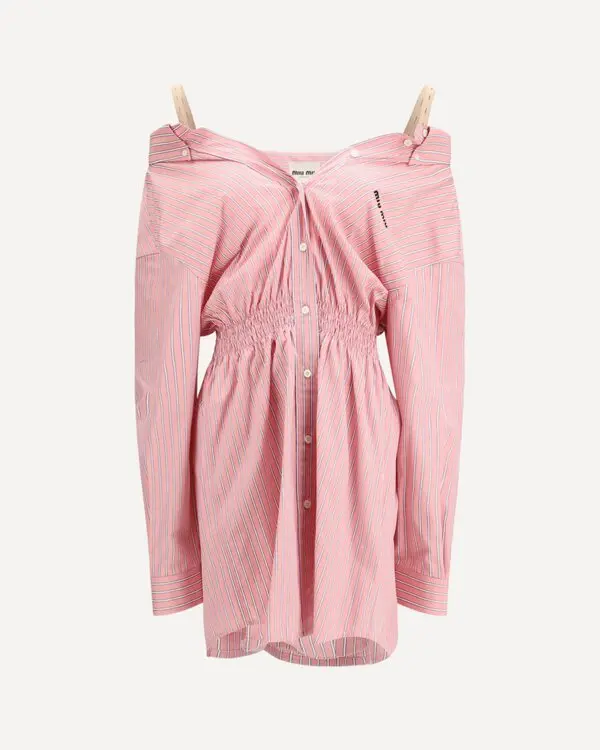 Miu Miu Striped Button-front Dress