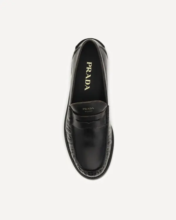 Prada Leather Loafers - Black