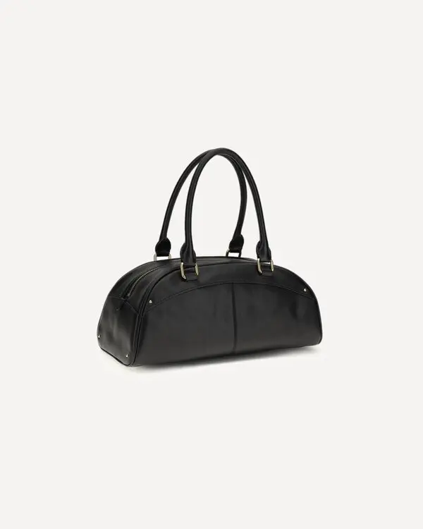 Chloé Bowling Handbag In Smooth Calfskin Leather - Black