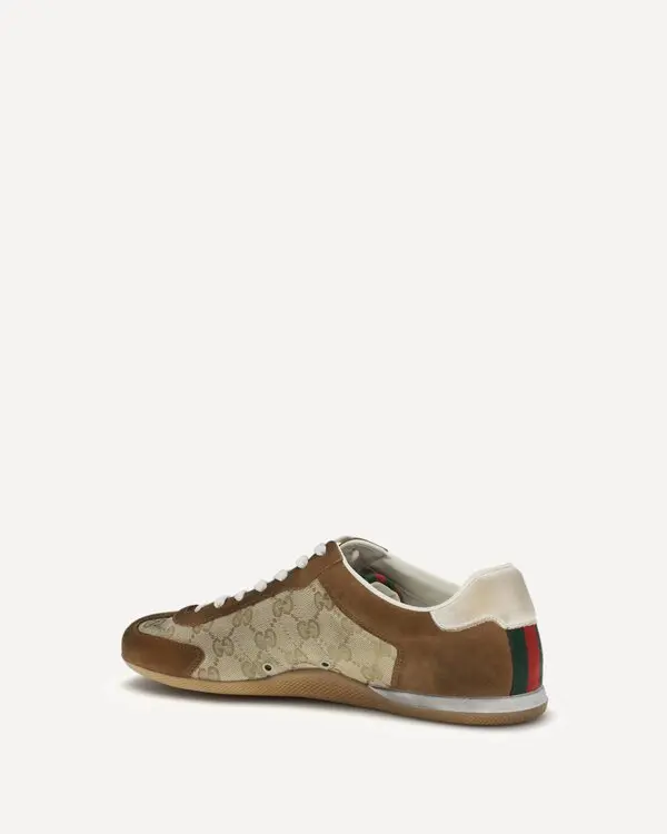 Gucci Gg Canvas And Suede Trim Sneakers - Brown