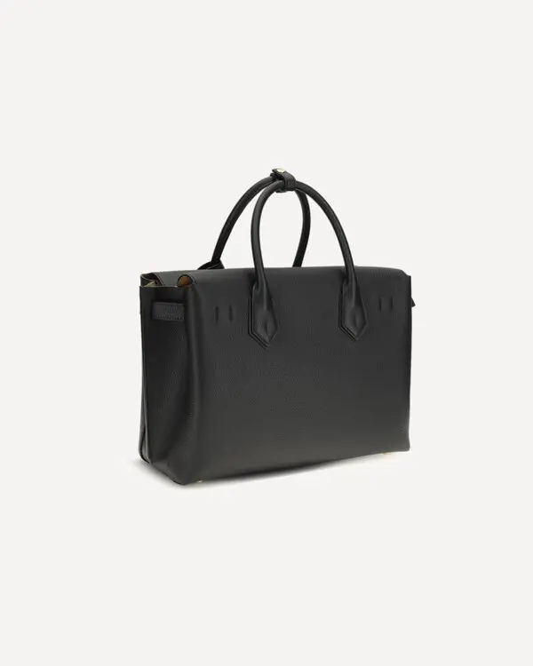 Mcm Milla Handbag In Grained Leather - Black