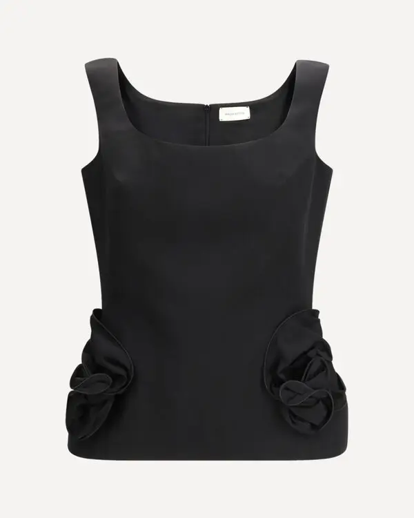 Magda Butrym Sleeveless Top With Floral Appliqués