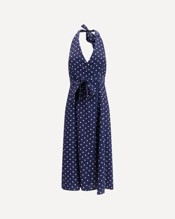 P.a.r.o.s.h Polka-dot Halterneck Silk Dress
