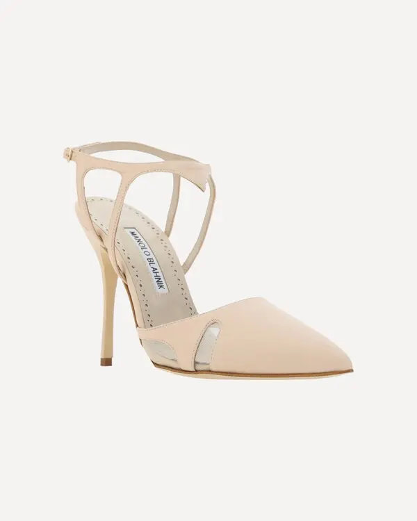 Manolo Blahnik Arcadia Fabio Leather Pumps