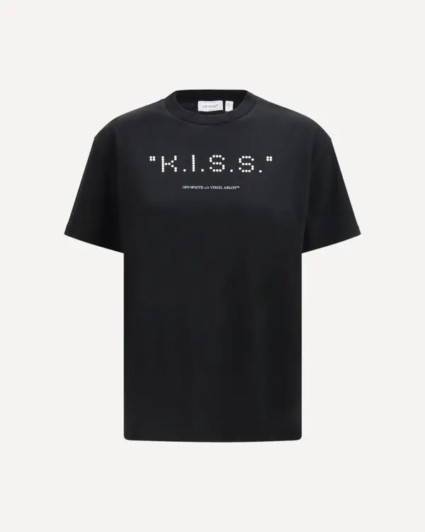 Off-White Kiss" Graphic Print Cotton T-shirt
