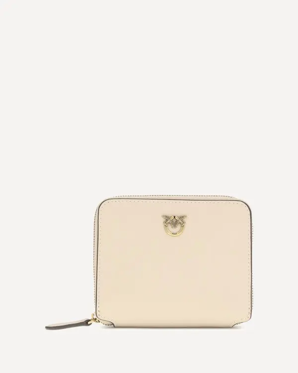 Pinko Leather Zip-around Wallet - Beige