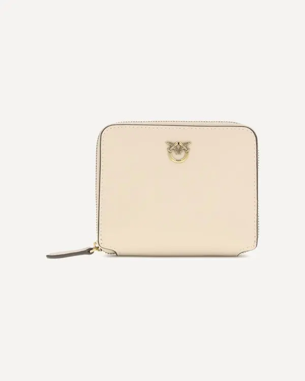 Pinko Leather Zip-around Wallet - Beige