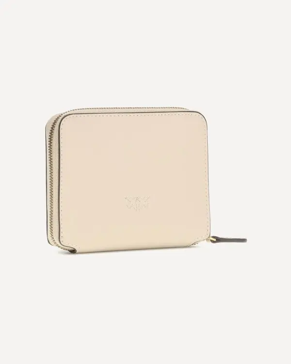 Pinko Leather Zip-around Wallet - Beige