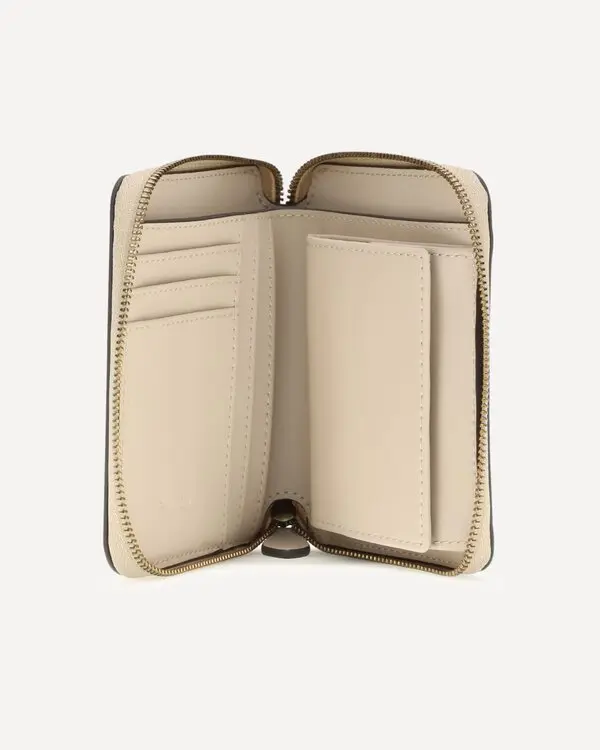 Pinko Leather Zip-around Wallet - Beige