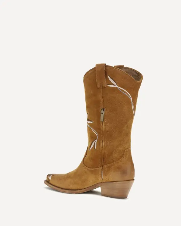 P.a.r.o.s.h Suede Embroidered Texan Boots