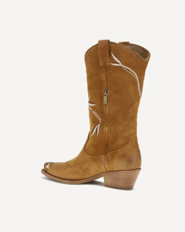 P.a.r.o.s.h Suede Embroidered Texan Boots