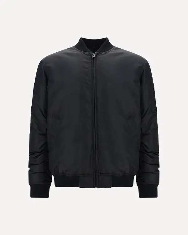 Moschino Zip-up Bomber Jacket With Graphic Print - Black