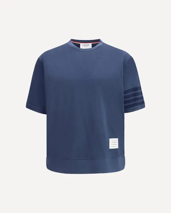 Thom Browne 4-bar Cotton Jersey T-shirt - Blue
