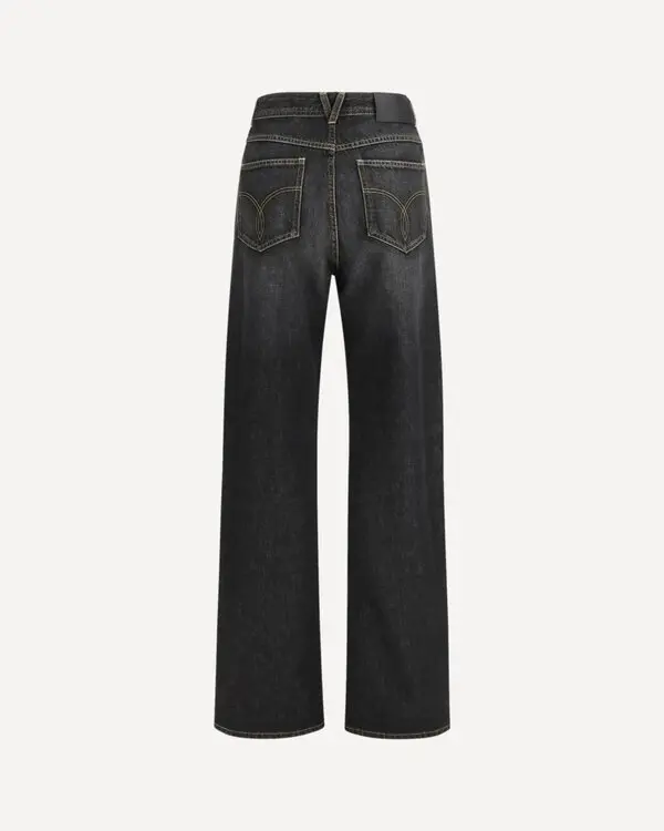 Versace Straight Jeans With Stud Embellishments - Black