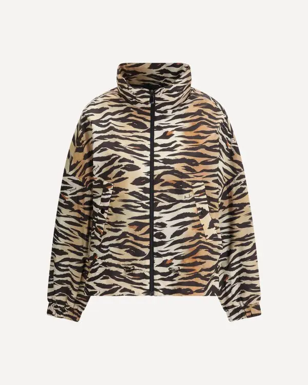 Pinko Animal Print High Collar Zip-up Jacket